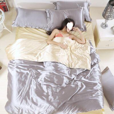 被单被套夏水洗冰丝四件丝滑色丝cp#35851床学生三床件上用季天品