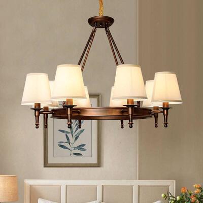 美餐式乡简约欧式客厅主灯村大户型厅卧室古复铁艺美式96681吊灯