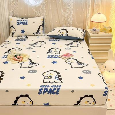 2025罩印花新纯棉床22325笠单件卡通可爱儿童床全棉斜纹款保护套
