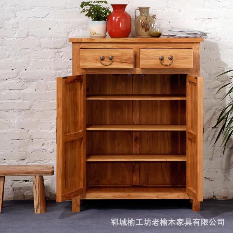 餐边柜实木榆木茶水做柜子房客厅收纳储物柜厨橱电视柜柜定木榆储
