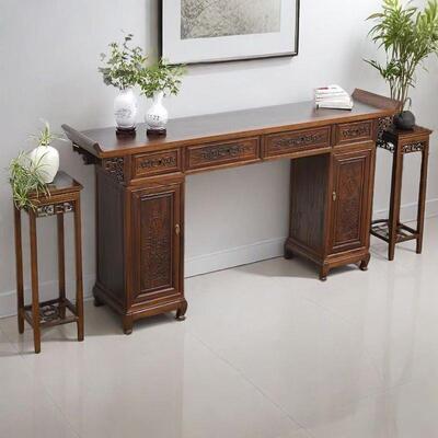 神实木中堂供桌案台客贡厅条桌案新中式农村台堂屋香案GGX桌翘头