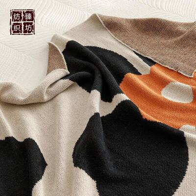 全棉轻M22007薄花朵毛针织办公毯午休毯沙发巾家居线软盖装配饰