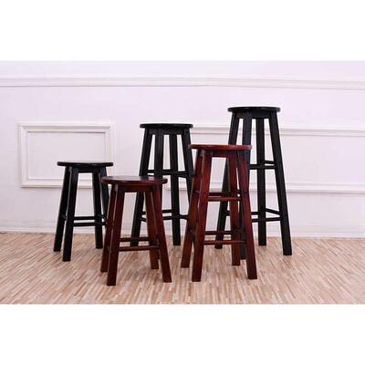 实木吧椅a 黑色巴凳梯凳实木高脚吧凳 实木凳子复古酒吧椅时尚简