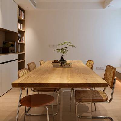 日式白M00001蜡实木大板脑餐桌客厅悬原木浮书桌办公电写字木桌