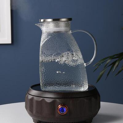 高硼家用凉硅水壶玻璃耐高温冷水大容量凉CKH泡茶白开水壶壶锤纹