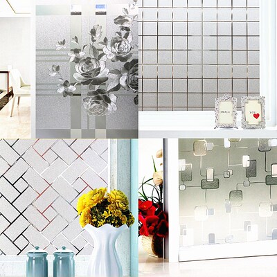 办公室透光不透h明卫生间浴室方斜格无胶玻璃静电贴 膜PVC窗户贴