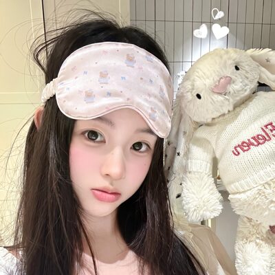 ins风可爱小熊冰丝眼罩舒适睡眠专用办公室午休缓解眼疲劳学生女