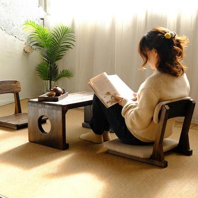 榻榻米椅子LRL实木沙日飘窗椅发椅床座用靠背椅式和室椅矮椅无腿