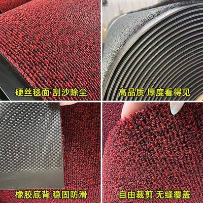 进门薄硬丝圈地垫门口酒店家用入户门除尘地毯防滑耐磨脚垫可裁剪