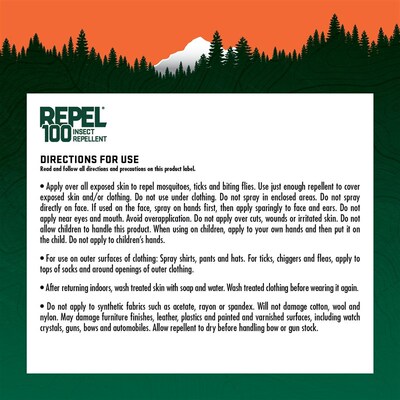 美国Repel 100 户外喷雾驱蚊液98%Deet避蚊胺钓鱼蜱虫防蚊微瑕品