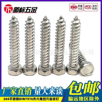 304不锈钢DIN7976外六角凹穴自攻钉ST3.9ST4.2ST4.8ST5.5ST6.3