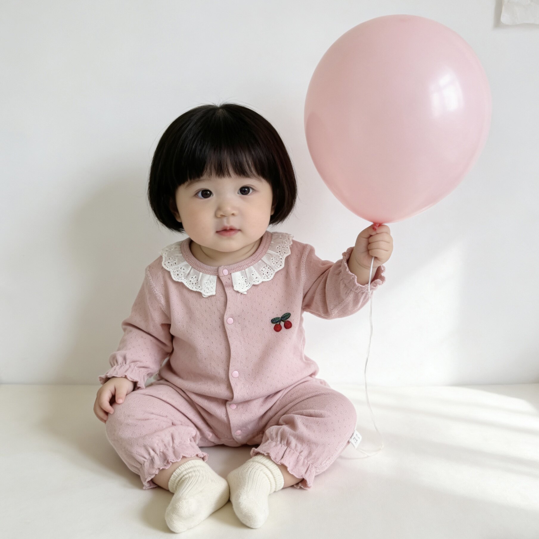 纯棉花边领婴幼儿连身衣春秋季宝宝哈衣爬爬服可爱通用