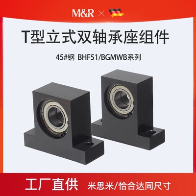 T型双轴承座BHF51立式轴承座BGMWB6002 6004 6005 6006光轴支撑座