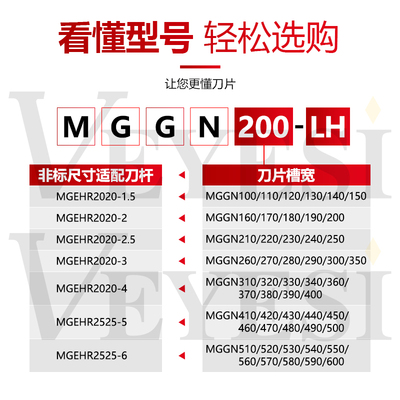 数控非标切断刀片小数点槽刀片精磨非标双头槽刀MGGN100 230 360