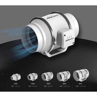 向流单吊顶形家用新风机小型圆轴流管道风机低噪音斜流增RFY压风