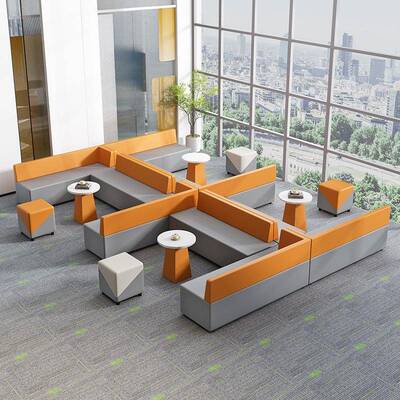 会创意转角沙沙发办公室接待休闲休息区卡座洽CIS谈发简约现代客