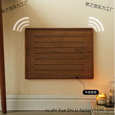 挡电表装饰画胡桃木网弱电遮箱盖板媒体挂IYZ画箱实多木电闸配电