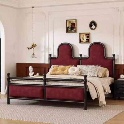 人法复古310002实木式床家现用代简约主卧高端大气双床中古风轻奢