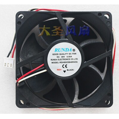 RUNDA RDH8025B48R45A 8025 48V 0.08A 3线 8CM控制柜散热风扇