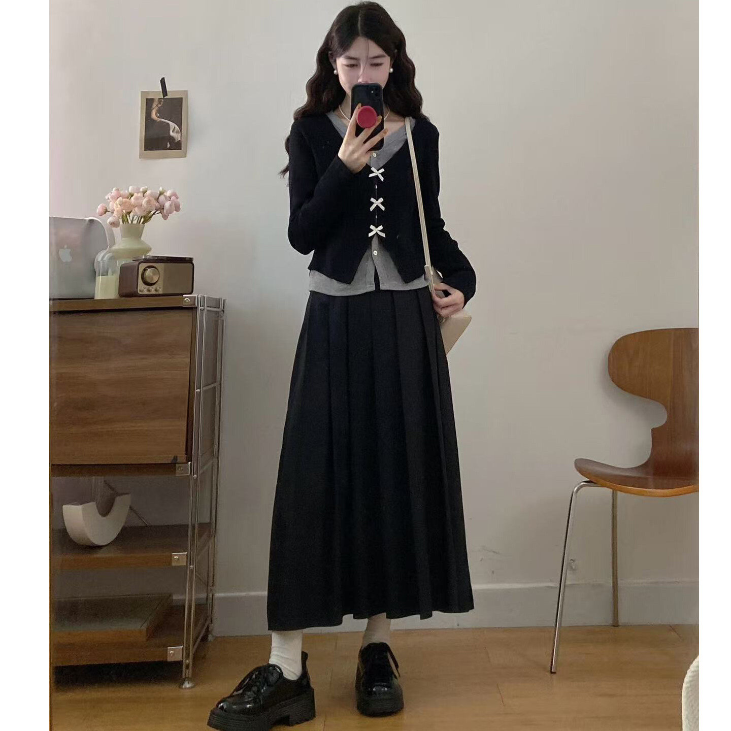 大方得体穿搭一整套秋冬高级感显瘦减龄巨好看上衣半身裙两件套装