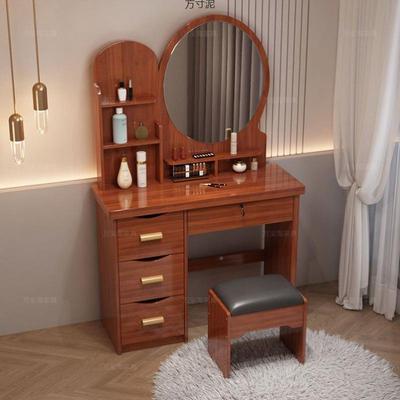 网梳妆台室奢现代简约小户型收纳柜一体化妆桌红轻风卧简易GJE化
