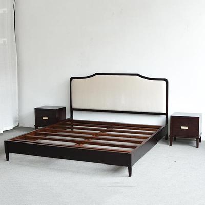 现代新中式实木18米酒2米主卧大床名宿店OOD客栈储物.软背靠双人