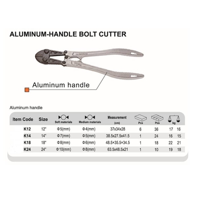 铝柄断线钳ALUMINUM HANDLE BOLT CUTTER钳子 夹钳hand tools铝制