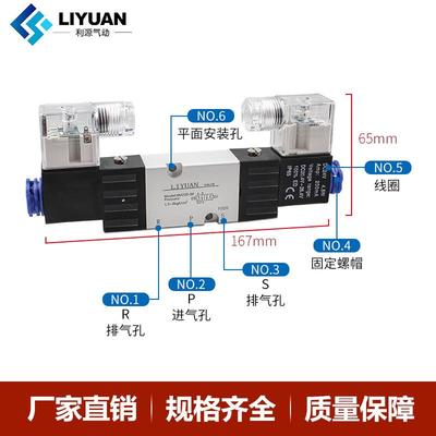 亚电德客型气动板式双头先导式4二位HOR五通磁阀M20-08/320-10/42