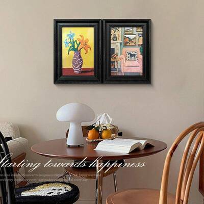 中古风电表箱装饰画双开门配电箱遮挡挂画复古对开门沙发3856