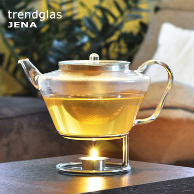 德国Trendglas Jena 可加热玻璃茶壶煮茶壶 家用大号过滤花茶壶