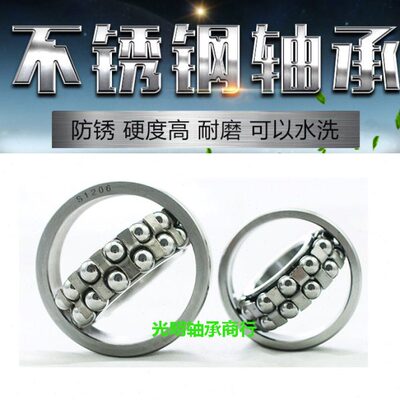 不锈钢1类双排调心球滚珠轴承S1207 S1208 S1209 S1210防水耐腐蚀