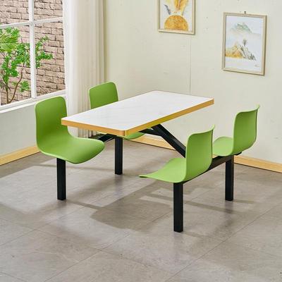 高档食VTN堂餐桌椅职工司员工厂学工校公四人体连抗倍特桌面餐桌