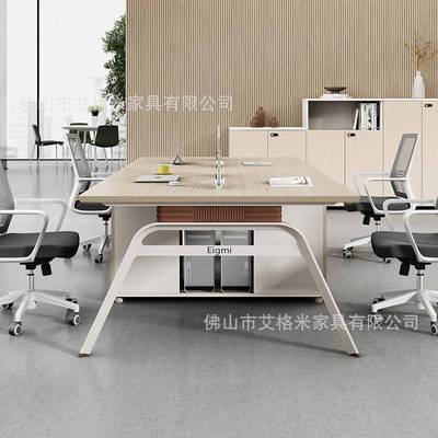 职员办桌公四位6/4工位办公室家具2双员WOM人卡座桌椅组合简约工