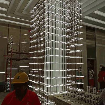 设计师意非标工766程大灯亚克力瓦片吊顶灯酒创店堂售处沙盘吊楼