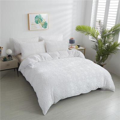 簇剪花三件绒纯磨毛立体剪花工款被套枕套三件套跨色境床上带用品