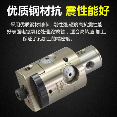 极细微调精镗刀搪孔刀精镗头HBOR25 32 40 50 63套装镗刀滑块刀片