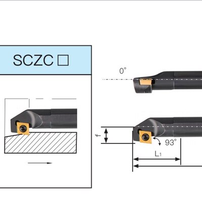 数控车刀93度菱形内孔反钩刀背镗刀杆S10K-SCZCR06/S25S-SCZCR09