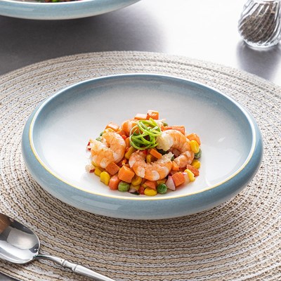 陶瓷汤盘高级感汤碗菜盘家用日式沙拉盘2024新款创意W西餐餐盘商