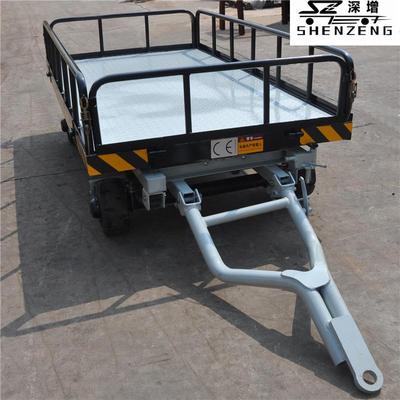 1吨平板拖车场内中专带护栏低平板运输拖车工业平板拖车牵引拖车