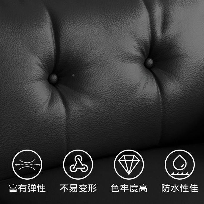 公寓沙发小型租出房客厅理发户店棋室休息接WFG待黑色皮布双牌人
