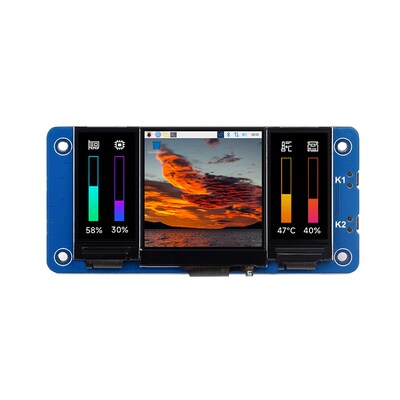 树莓派LCD三联屏扩展板 ST7789驱动 1.3寸LCD主屏 0.96寸LCD双屏