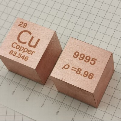 铜立方 金属铜 周期表型立方体 25.4mm  Cu 99.95 冥灵化试