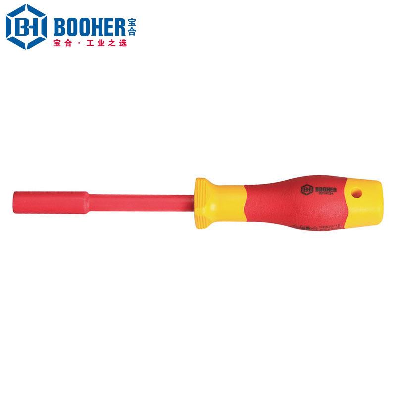 宝合Booher 0214024双色绝缘批头螺丝批1/4"x100MM手动螺丝批套装