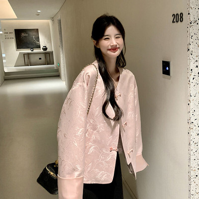 新中式国风盘扣印花短外套女