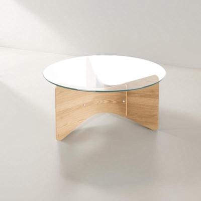 Umbra Madera 圆形 现代和现代咖啡桌，