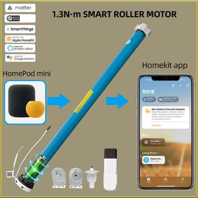 matter thread电池智能卷帘管状电动窗帘电机适用38MM铝管HomeKit