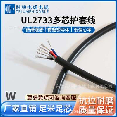 电源信号线UL2733-20*18AWG挤压护套12AWG 600V 105°C环保阻燃线