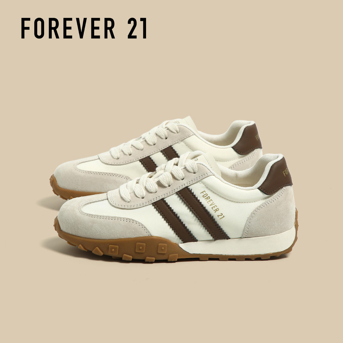 FOREVER 21复古经典德训鞋女2026新款软底休闲运动鞋薄底小白鞋