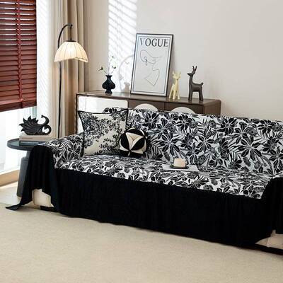 防滑沙发毯防尘网红盖布防滑沙发垫爆款新款2025新款黑曼陀沙发巾