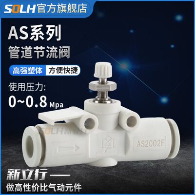 管道节流阀AS1002F-0406直通调速接头2052/2002/3002调节阀限流器